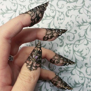 Bronze or Copper Witch Claws // Set of 5 // Nail Armor - Etsy