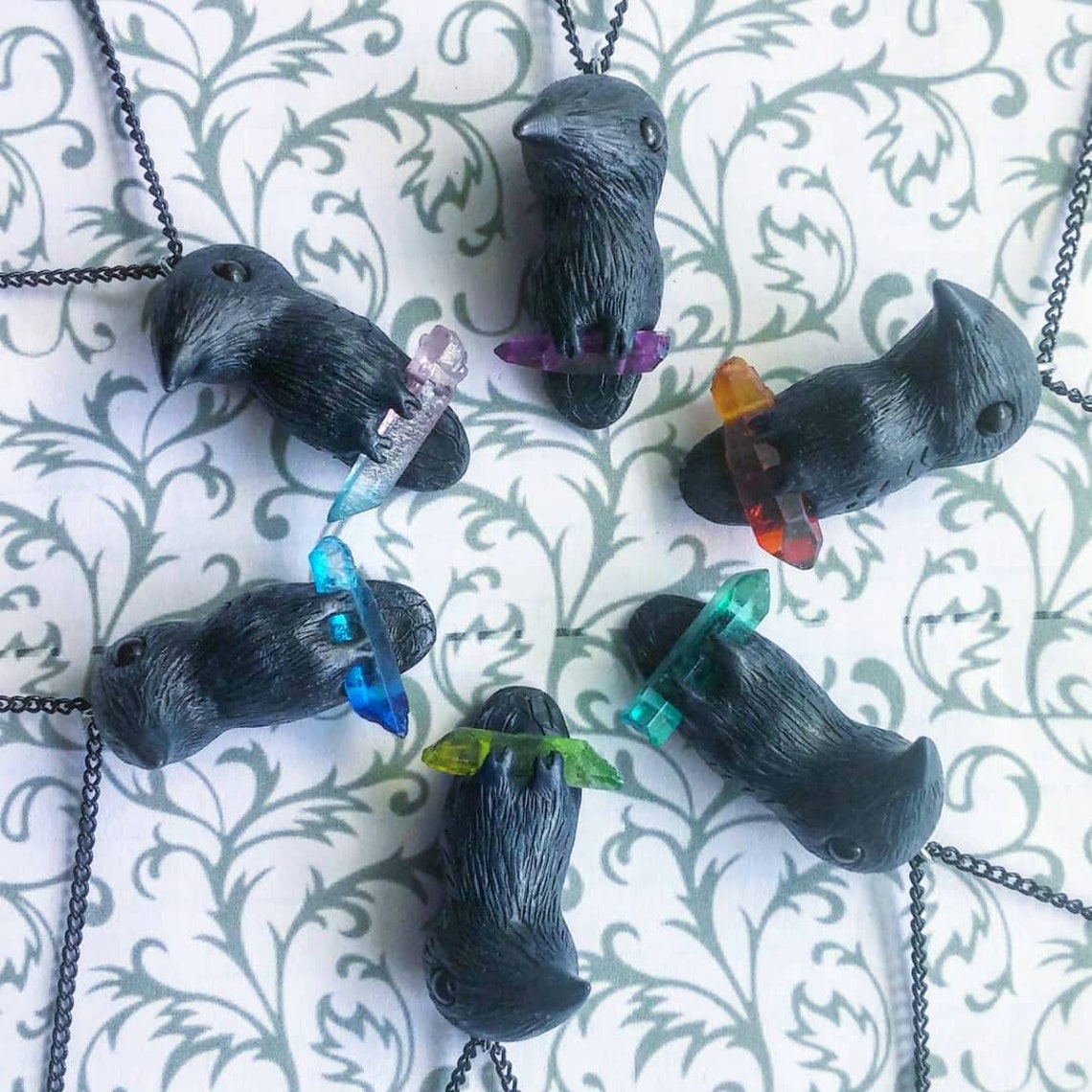 Crystal Raven Necklace - Etsy