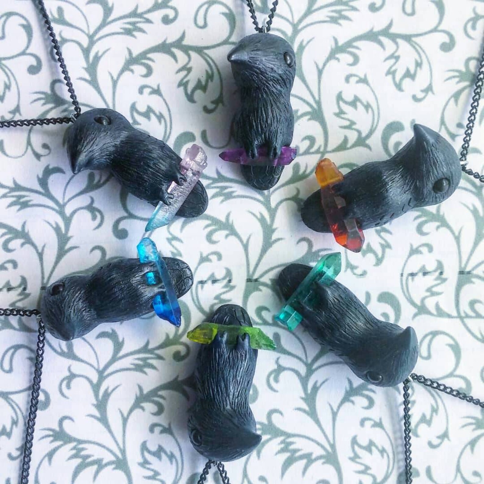 Crystal Raven Necklace - Etsy