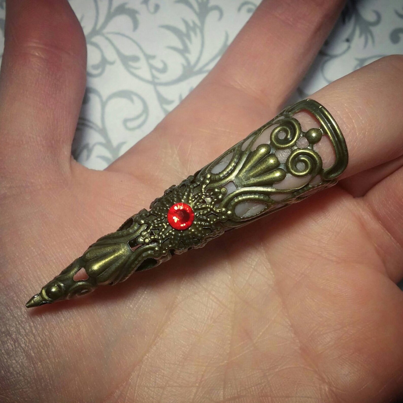 Druid Accent Claw With Custom Color Crystal // Antiqued Bronze - Etsy