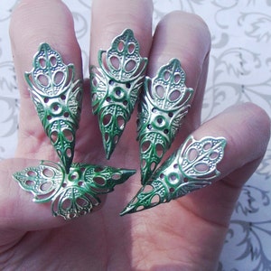 Color Tipped Silver Leaf Claws // Set of 5 // Custom Color - Etsy