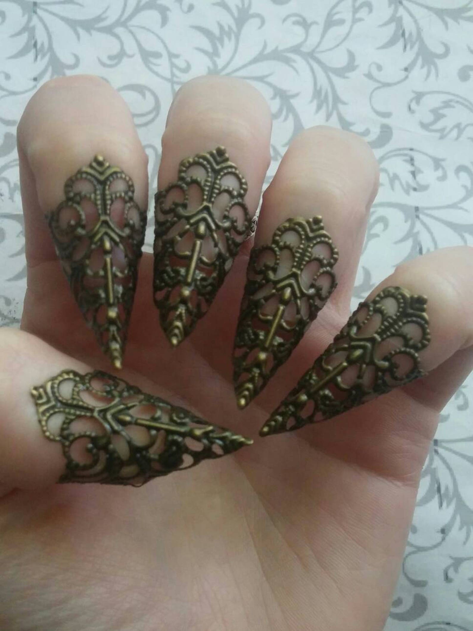 Bronze or Copper Witch Claws // Set of 5 // Nail Armor - Etsy