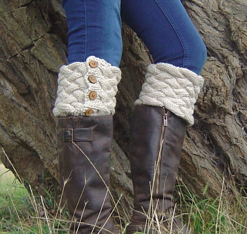 Knitting PATTERN Bootcuffs Boot Tops With Basketweave Cable - Etsy