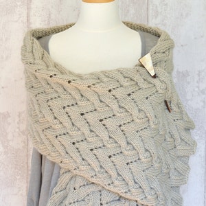 Knitting PATTERN Chevron Cable Lace Shawl Easy Knitting Pattern Chunky ...
