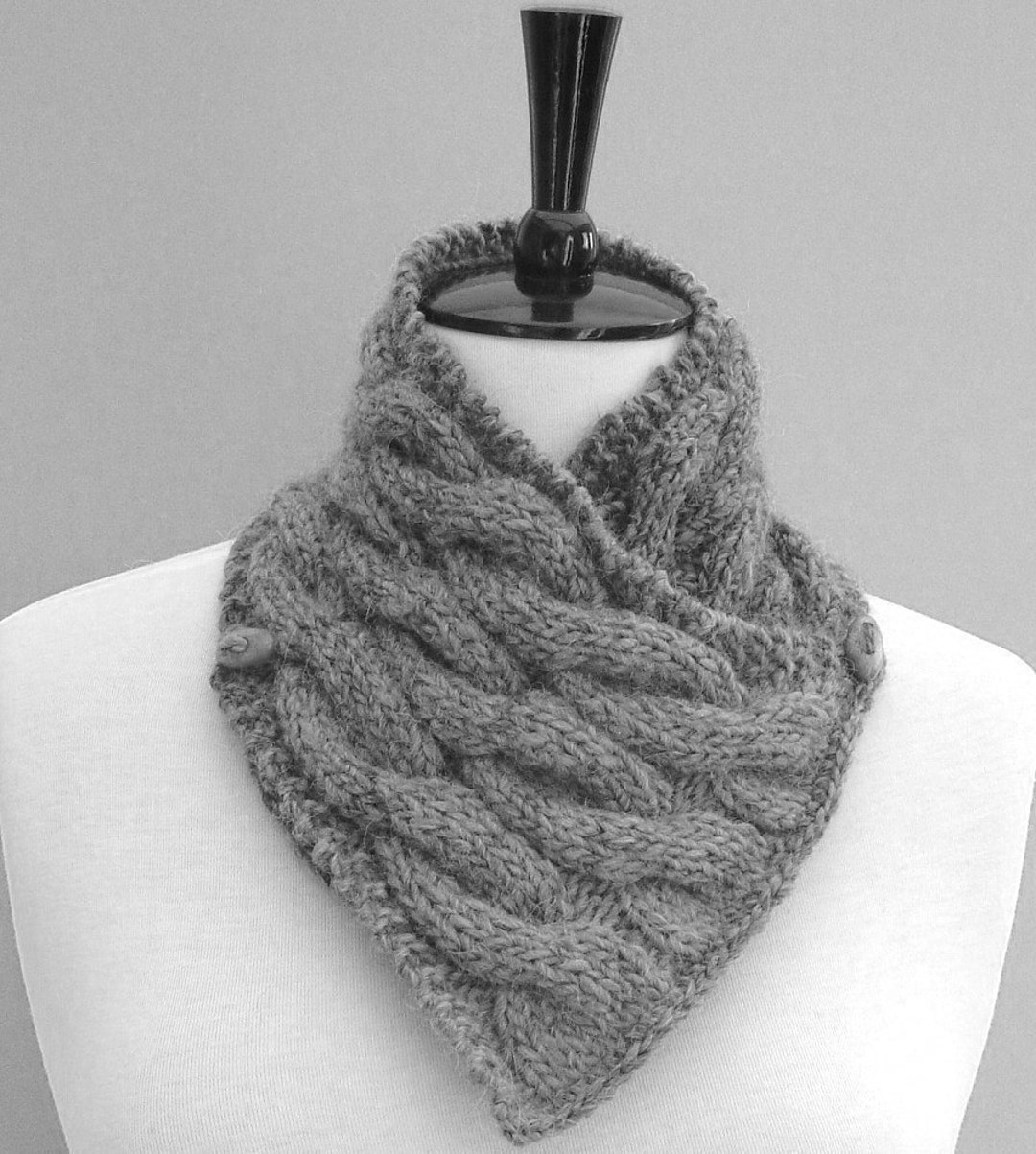 KNITTING PATTERN Neckwarmer Scarf With Wooden Toggles PDF Digital ...