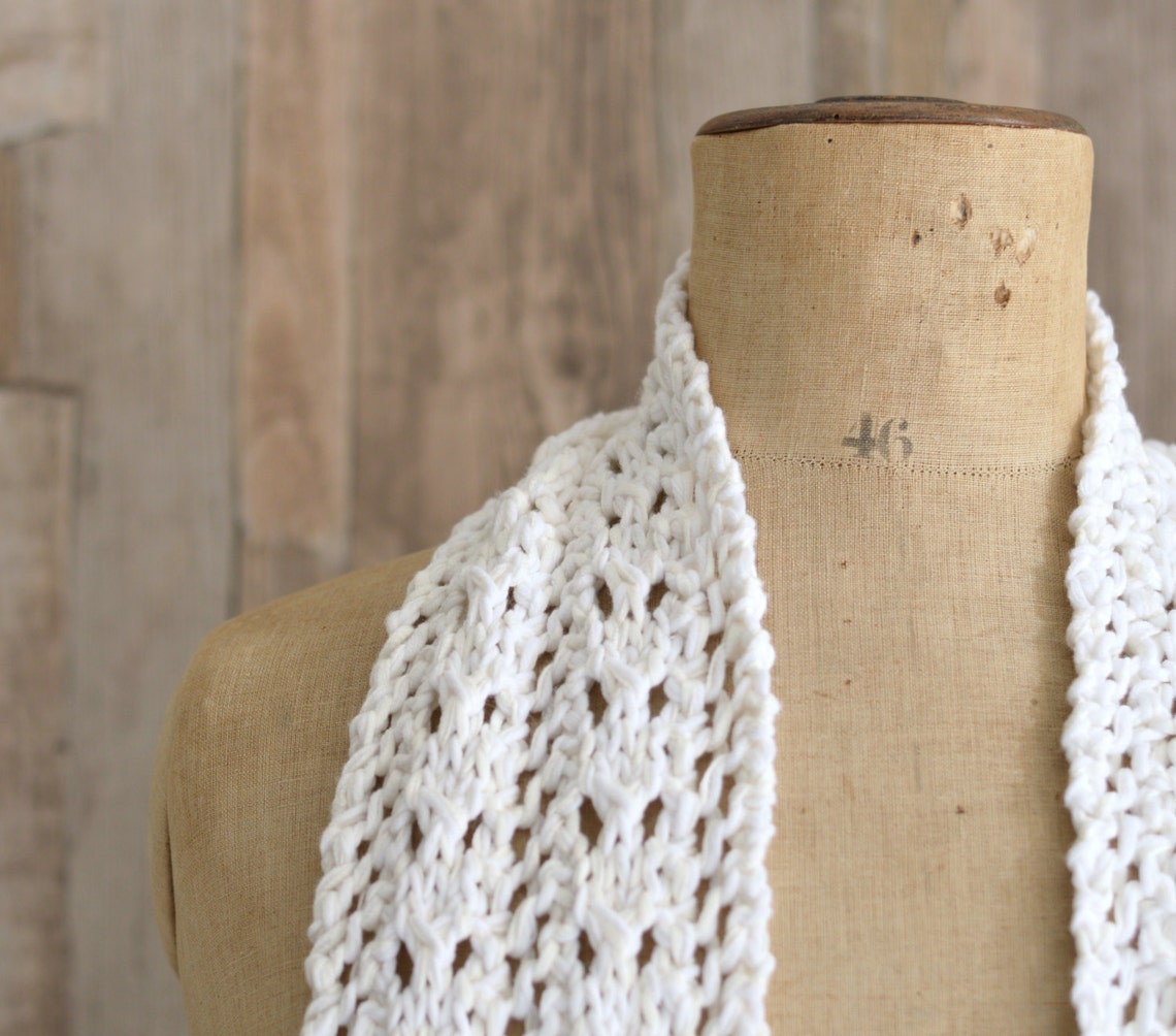 KNITTING PATTERN Simple Lace Scarf Easy Knit Infinity Scarf - Etsy