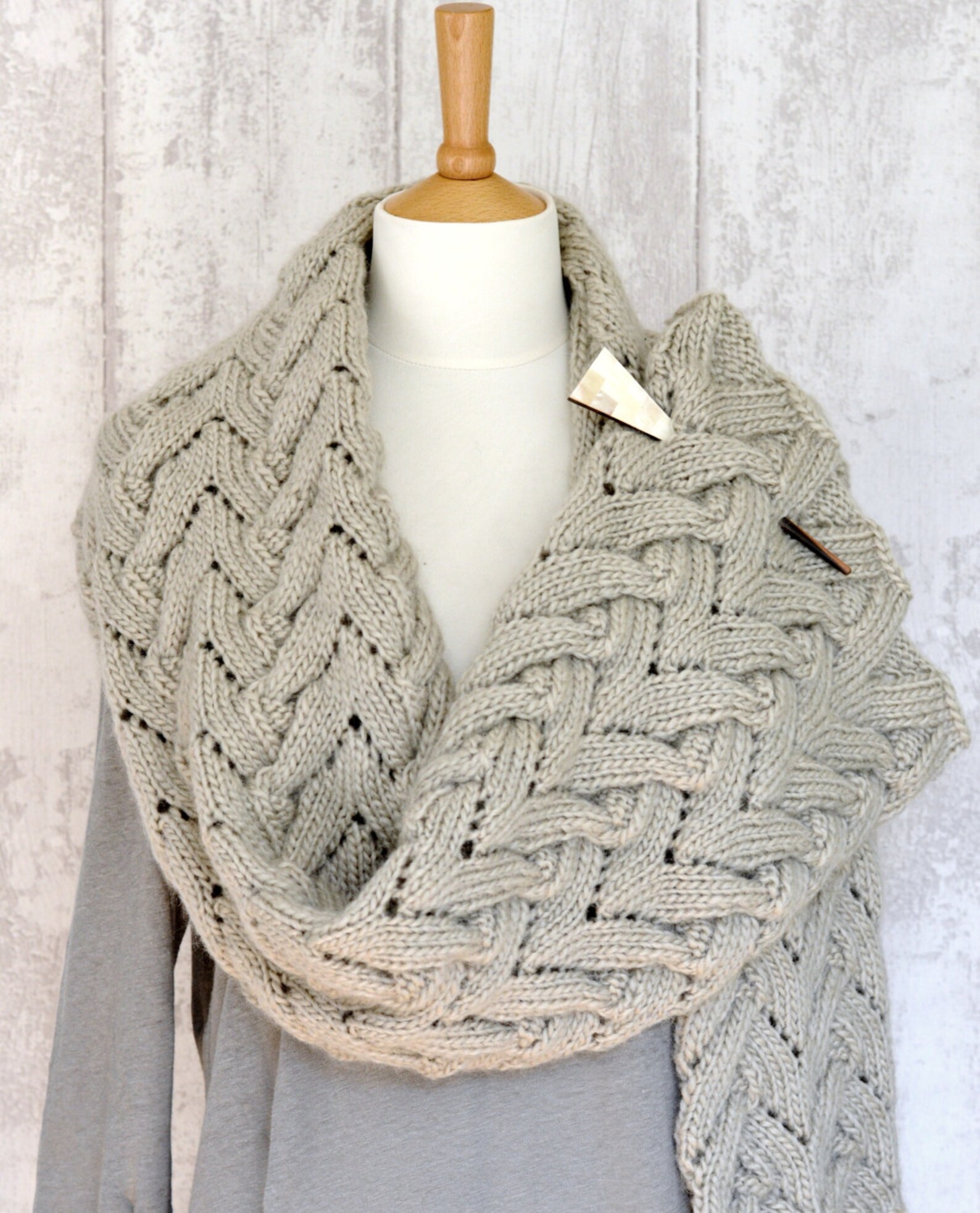 Knitting PATTERN Chevron Cable Lace Shawl Easy Knitting - Etsy