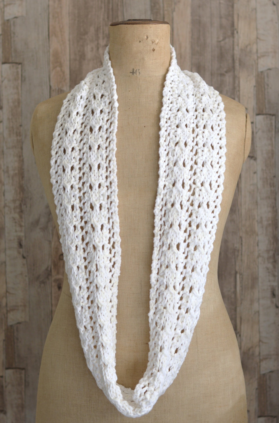 KNITTING PATTERN Simple Lace Scarf Easy Knit Infinity Scarf - Etsy