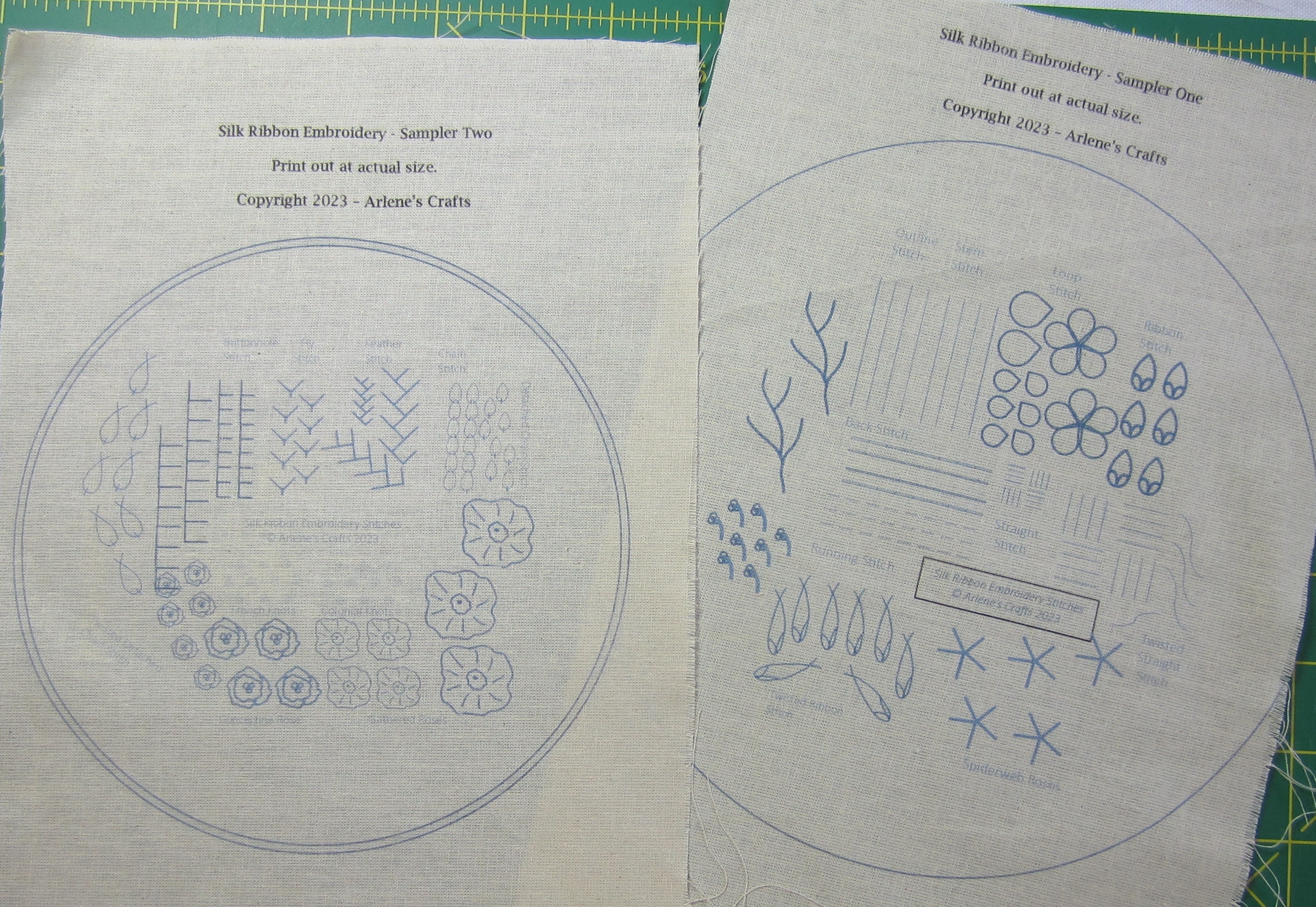 Tutorial Beginner Silk Ribbon Embroidery Instructions Samplers 1 and 2 ...