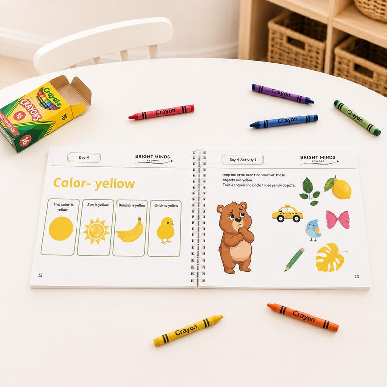 Toddler Colors Shapes Workbook | Preschool Learning Binder, Fine Motor ...