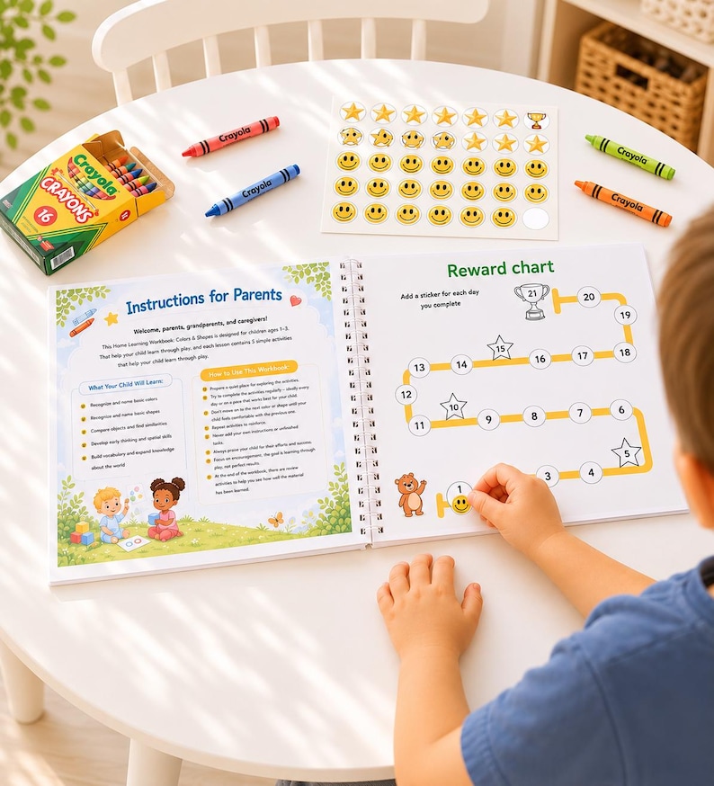 Toddler Colors Shapes Workbook | Preschool Learning Binder, Fine Motor ...