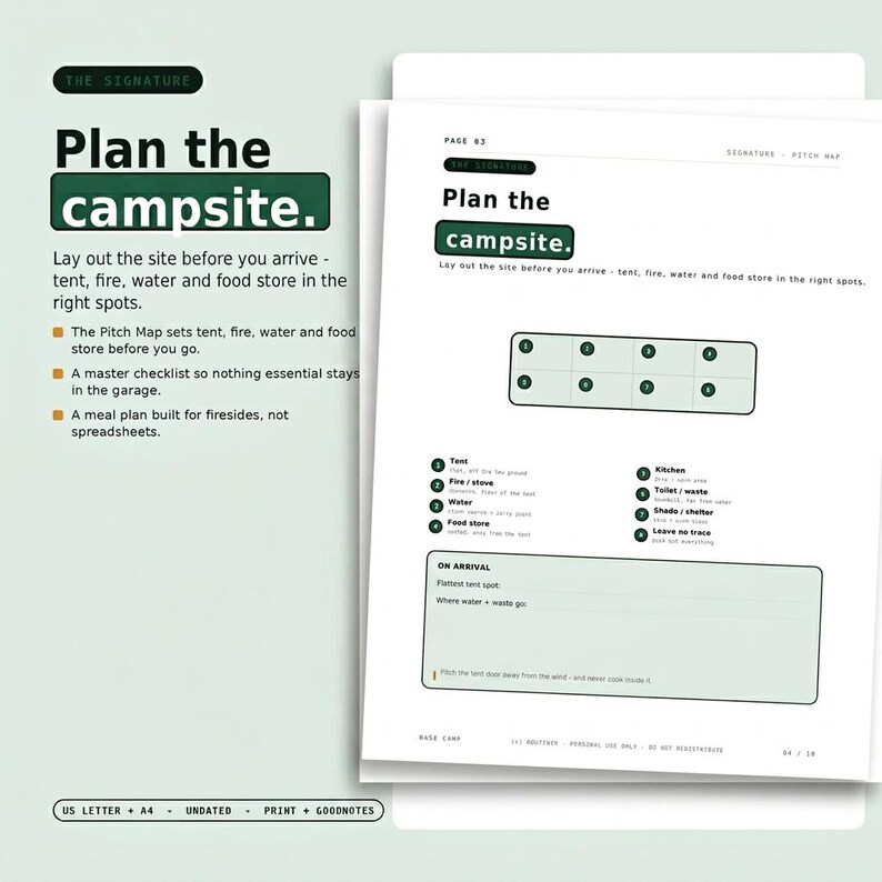 Base Camp Camping Planner | Trip Checklist, Log Book (digital Download ...