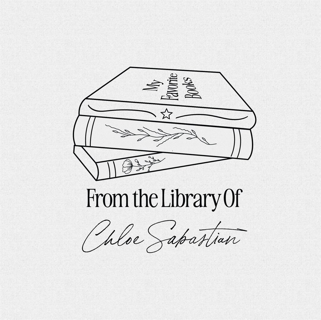 Stack of Books Custom Library Stamp, Self Inking Stamp, Christmas ...