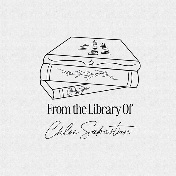 Stack of Books Stamp - Etsy