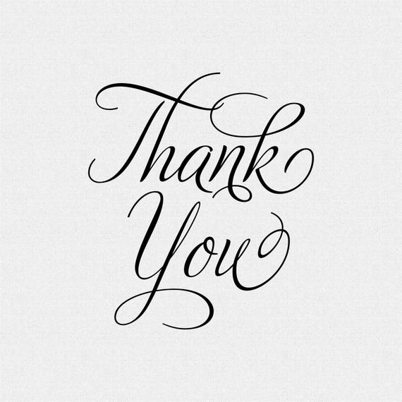 Cursive Thank You Stamp