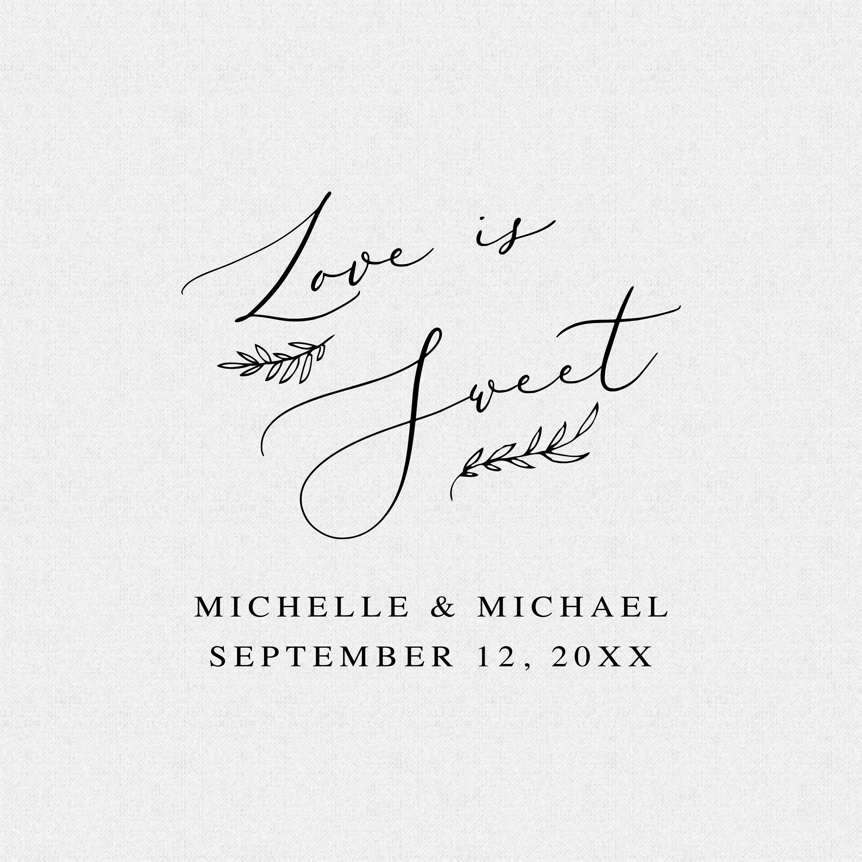 Love is Sweet Signature Script Wedding Favor Self Inking | Etsy