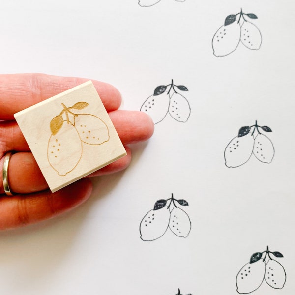 Lemon Rubber Stamp - Etsy