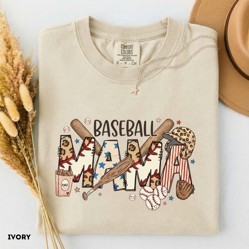 Comfort Colors® Baseball Mama Shirt, Retro Game Day Mom Tee - Etsy