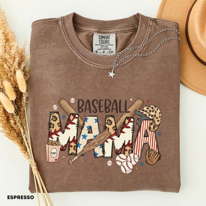 Comfort Colors® Baseball Mama Shirt, Retro Game Day Mom Tee - Etsy