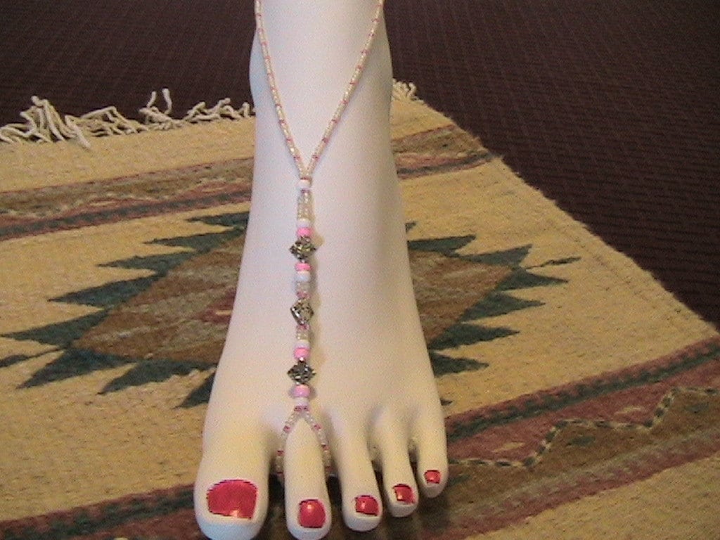 Pretty in Pink. Ankle Toe Ring Bracelet. - Etsy