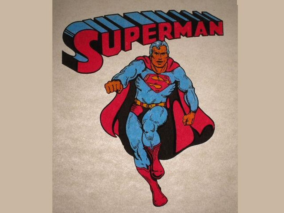 Vintage Superman Tshirt Transfer - Etsy