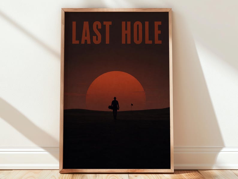 Last Hole Golf Sunset Silhouette Minimalist Sports Poster Print Wall ...
