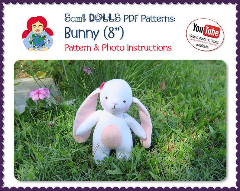 Bunny Plushie Pattern DIY Tutorial PDF by Sami Dolls - Etsy Australia