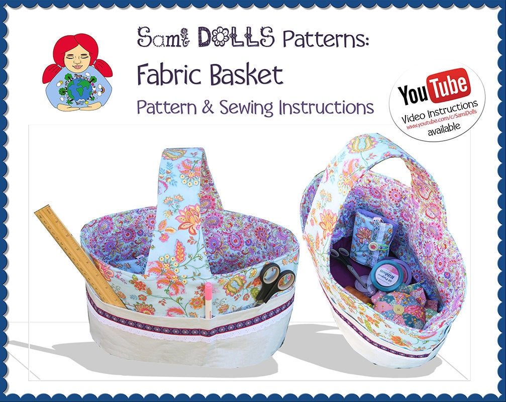 Fabric Basket Pattern DIY Tutorial PDF | Etsy