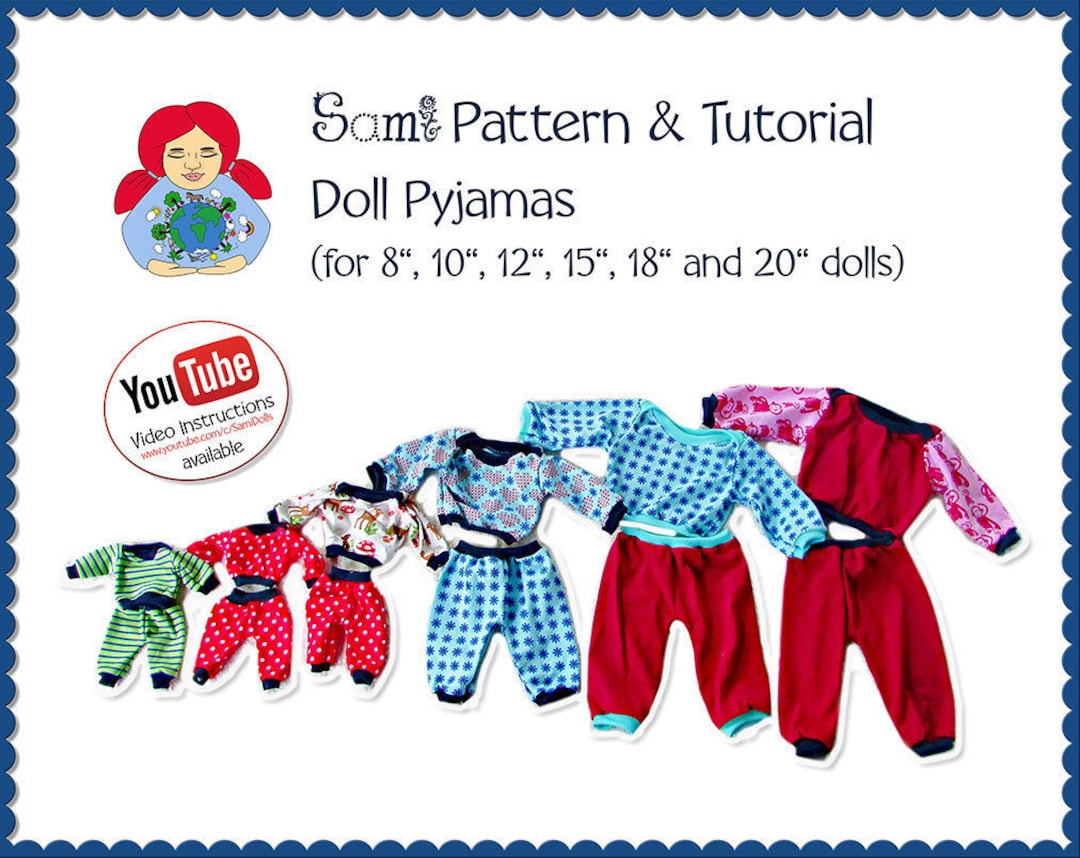 Waldorf Doll Pyjamas in 6 Sizes PDF Pattern INSTANT DOWNLOAD - Etsy