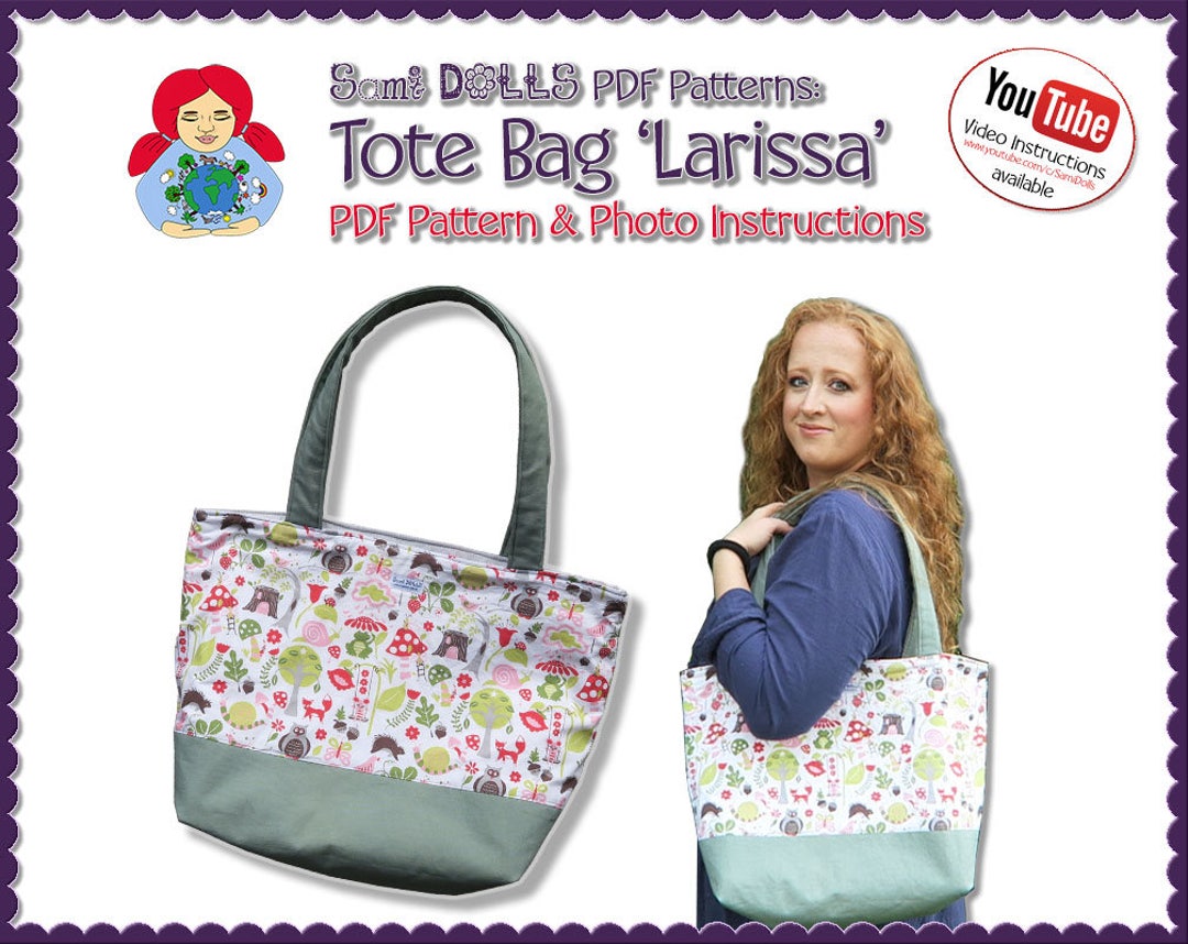 Tote Bag Pattern 'larissa' DIY Tutorial PDF | by Sami Dolls - Etsy