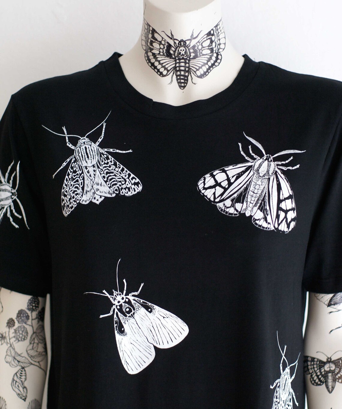 Moth Moths Short Dress Tunic Black Insects - Etsy