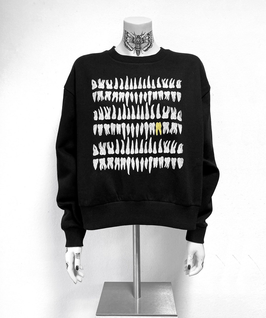 Tooth Sweatshirt Black Teeth Print Sweater Golden Tooth Dentist Gift - Etsy