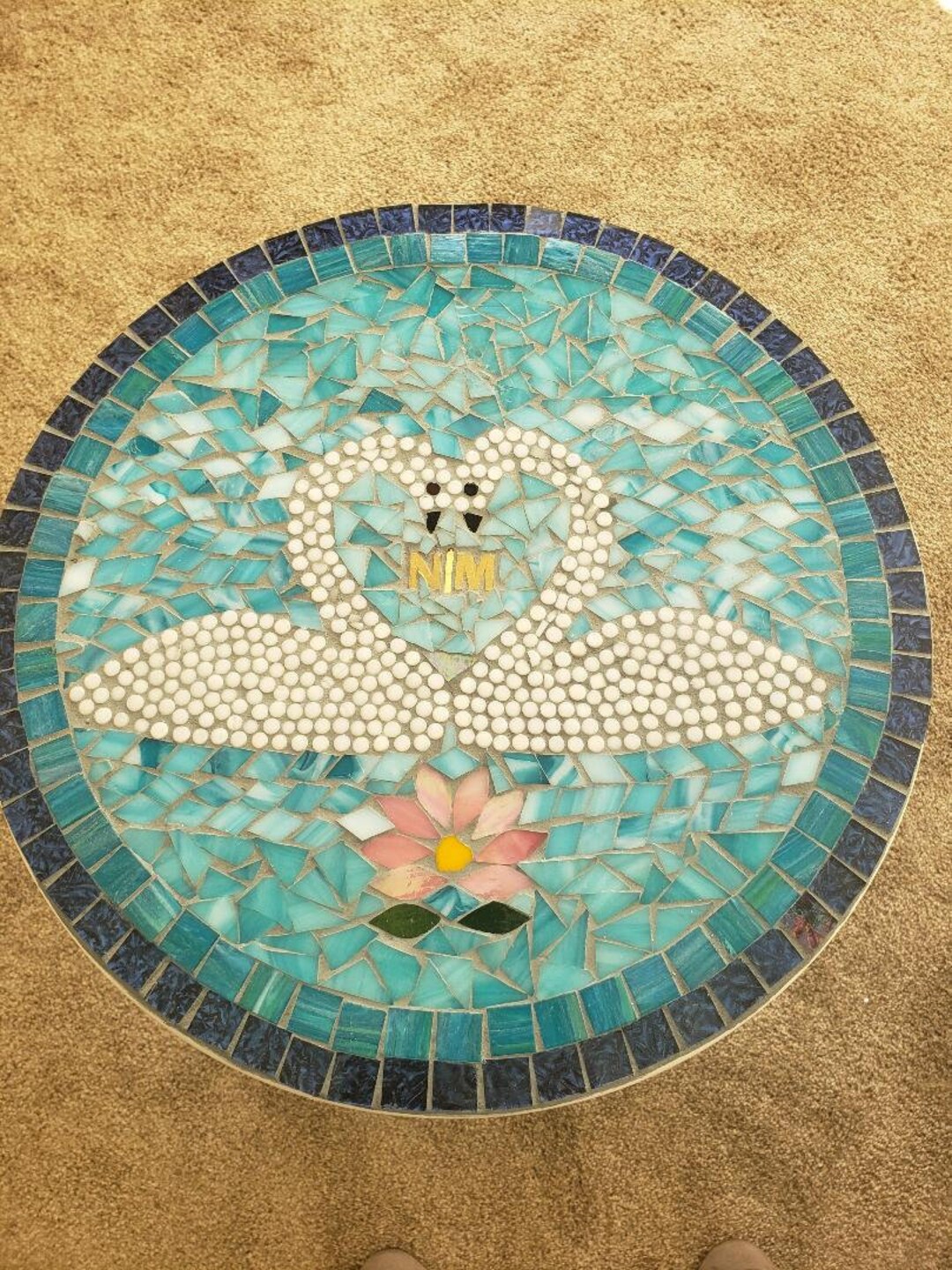 Mosaic Swan Table-made to Order - Etsy