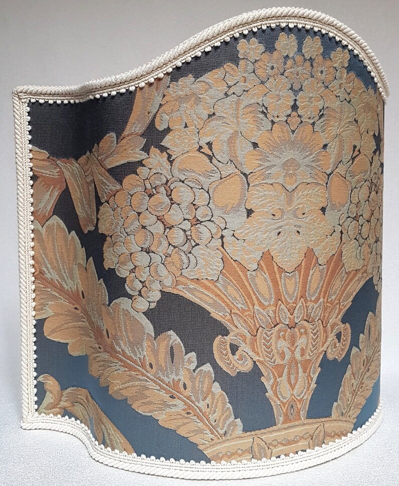 Venetian Lamp Shade Blue Silk Damask Rubelli Labuan Pattern | Etsy
