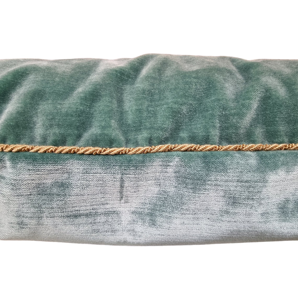 Decorative Embroidered Aqua Rubelli Velvet Pillow Case With Corner ...