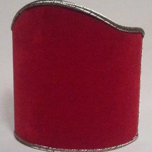 Pair of Clip-on Shield Shades Red Velvet Rubelli Fabric Mini Lampshade ...