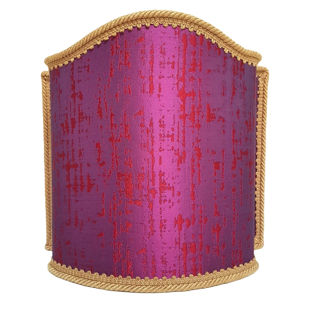 Venetian Half Lamp Shade in Cardinal Purple Silk Lampas Rubelli Fabric ...
