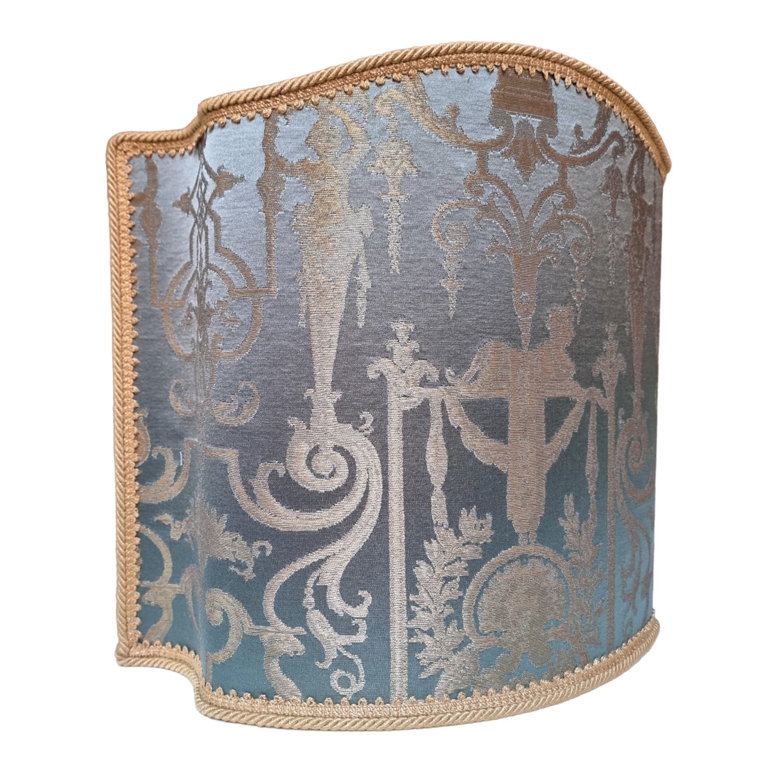 Venetian Lamp Shade Aqua Blue Silk Lampas Brocade Fabric Rubelli Aida ...