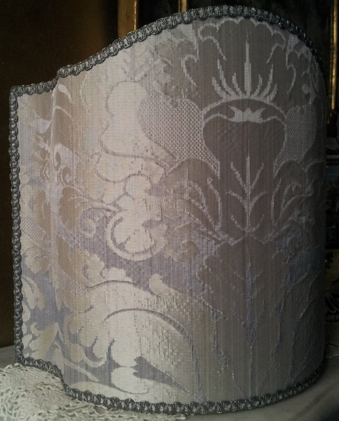 Venetian Lamp Shade Pearl Grey Rubelli San Marco Pure Silk | Etsy
