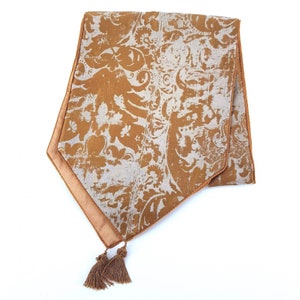 Luxury Table Runner With Pointed Ends and Tassels Rubelli Jacquard ...