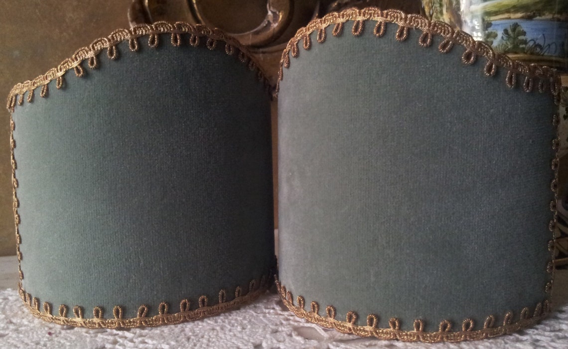 Pair of Clip-on Shield Shades Sage Green Velvet Rubelli Fabric - Etsy