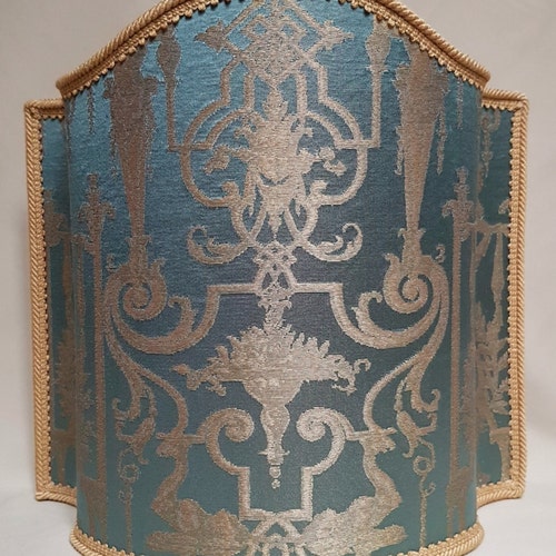 Venetian Half Lamp Shade Sky Blue Silk Broccatelle Luigi - Etsy