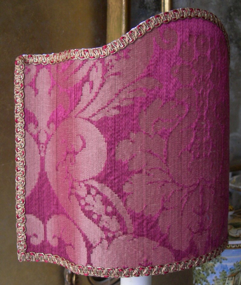 Venetian Lamp Shade Cardinal Damask Rubelli Fabric Ruzante | Etsy