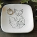Geometric Fox Trinket Dish, Ceramic Plate, Black and White Pottery ...