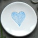 Blue Heart Ceramic Ring Dish, Custom Porcelain Heart Plate, Love White ...