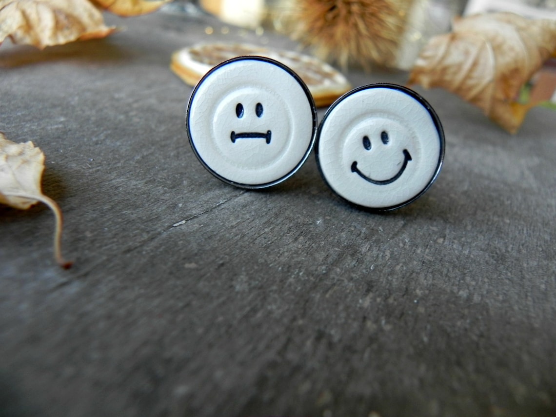 Smile Happy Face Cuff Links Emoji Cuff Links Sad Face Emoji | Etsy