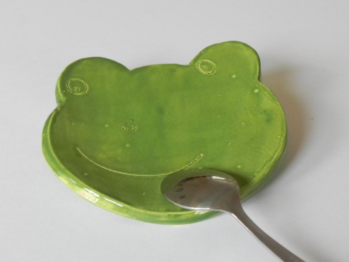 Frog Ceramic Plate Green Dish Animal Spoon Rest St Patrick Day - Etsy