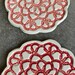Lace Red Ceramic Coasters Set of 2 - Etsy