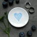 Blue Heart Ceramic Ring Dish, Custom Porcelain Heart Plate, Love White ...