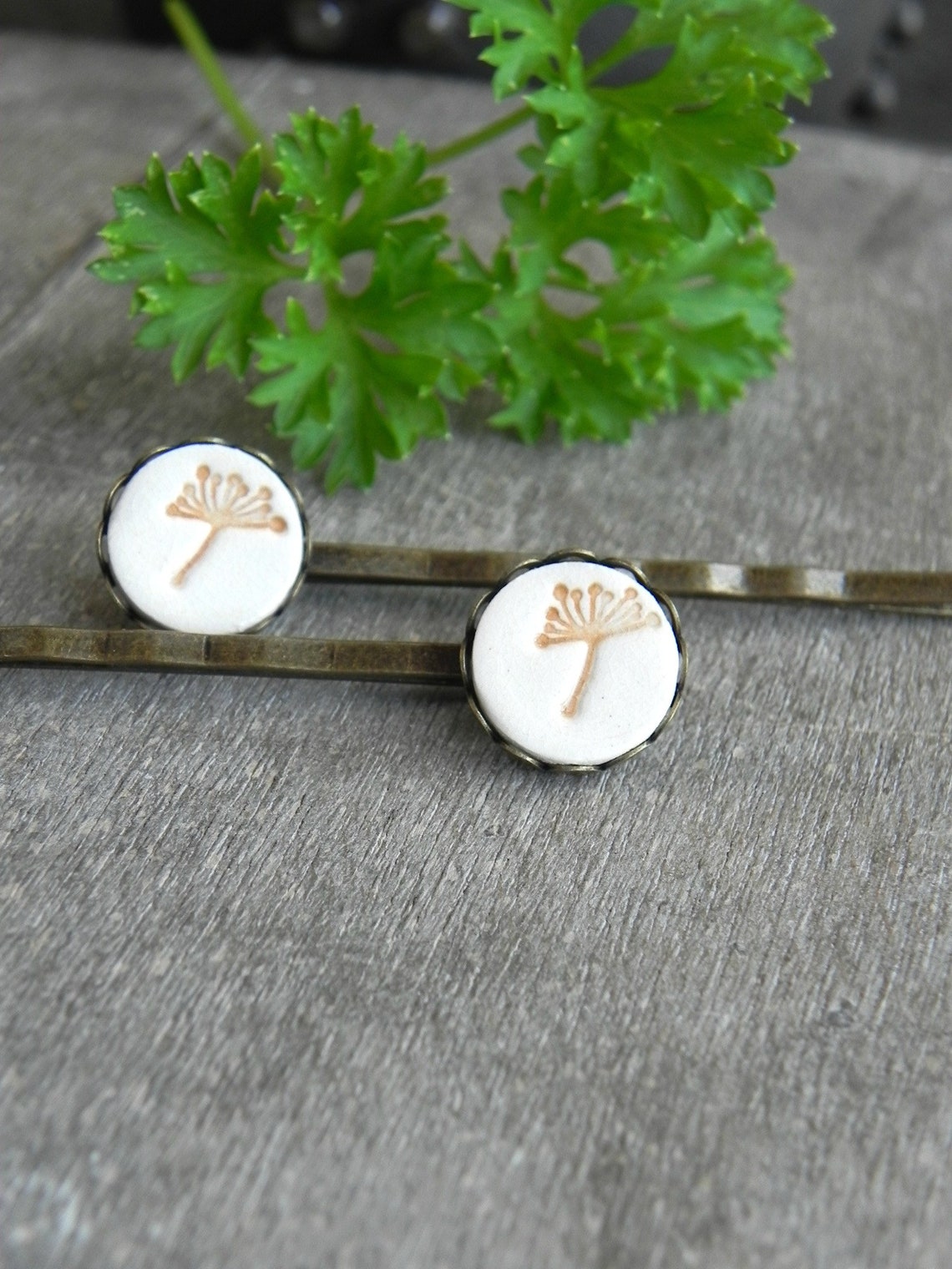 Porcelain Dandelion Bobby Pins Boho Ceramic Hair Pins Set of | Etsy